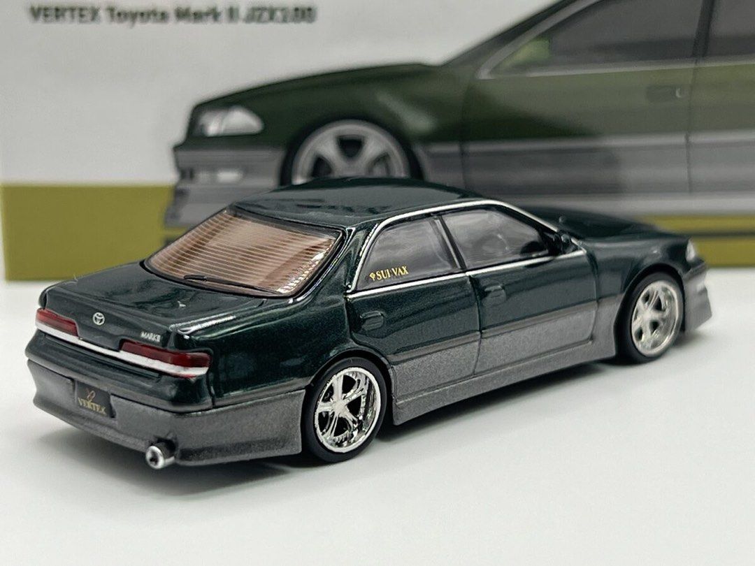 Tarmac Vertex 1/64 Toyota Mark II JZX100 Diecast Car Dark Green ...