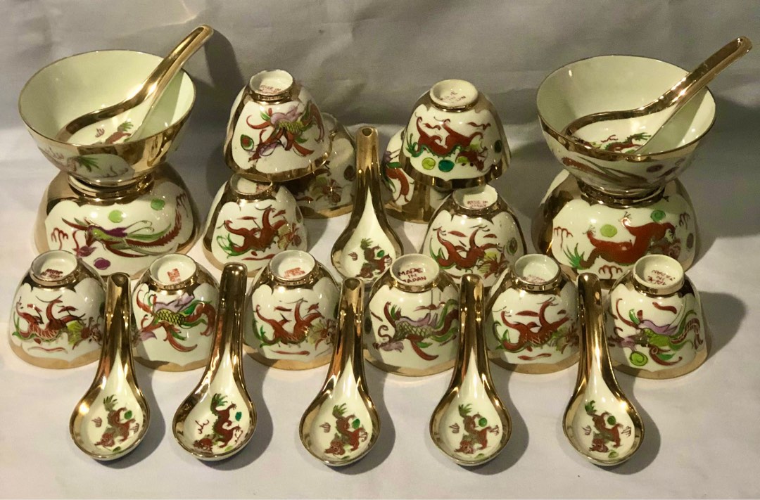 Vintage Oriental Dragon/ Phoenix Dishes, Furniture & Home Living ...