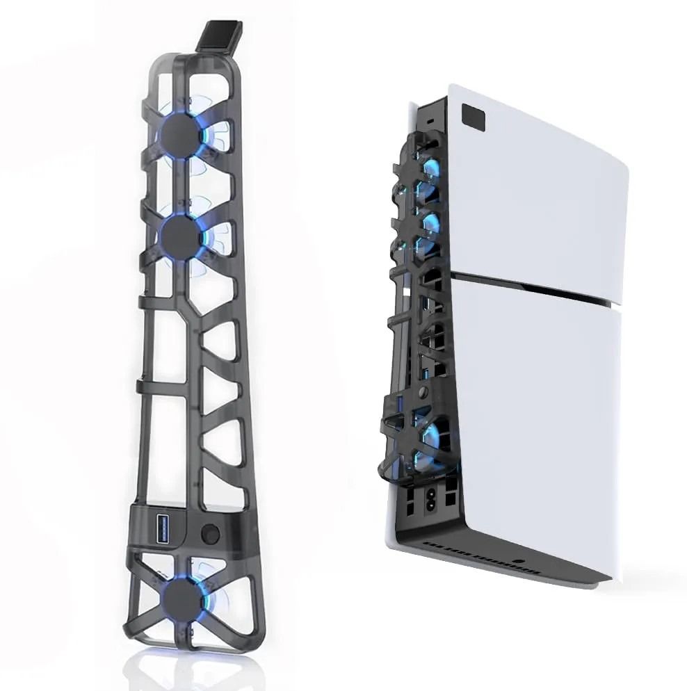 (全新) PS5 Slim 主機刺用 LED發光 超強風 散熱扇 Cooling Fan (DOBE) -PS5 薄版主機 散熱風扇 DOBE ...