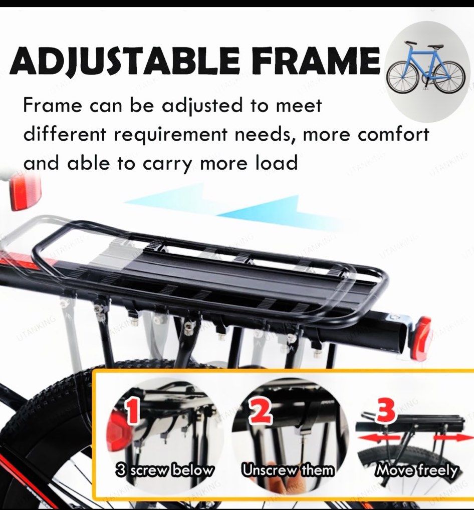 Adjustable Bicycle Rear Carrier/Rack , Sports Equipment, Bicycles ...