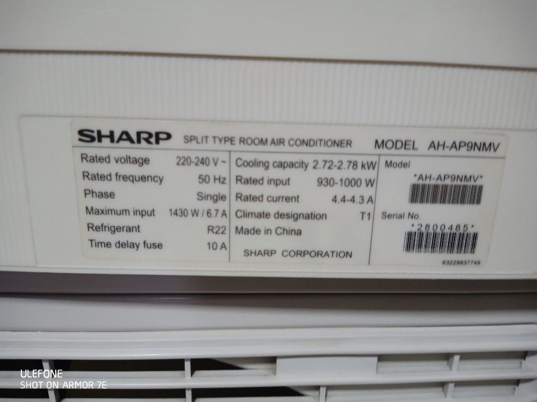 Aircond 1hp SHARP, TV & Home Appliances, Air Conditioners & Heating on ...