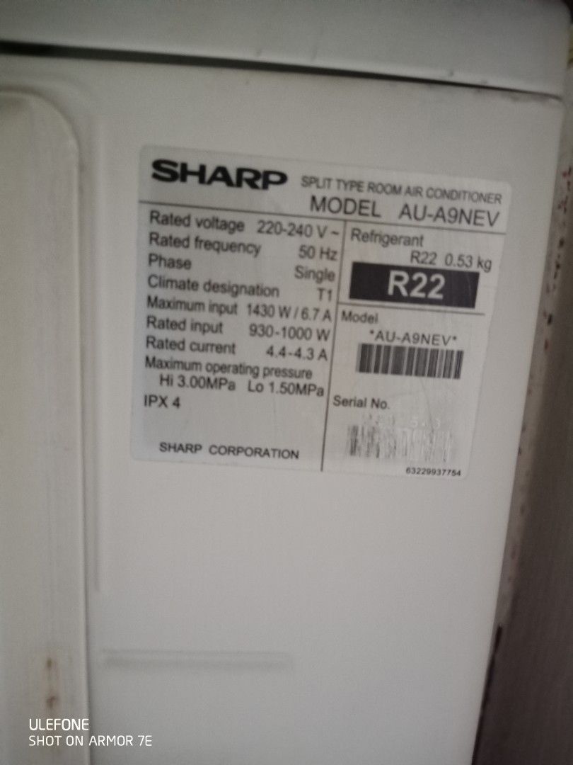 Aircond 1hp SHARP, TV & Home Appliances, Air Conditioners & Heating on ...