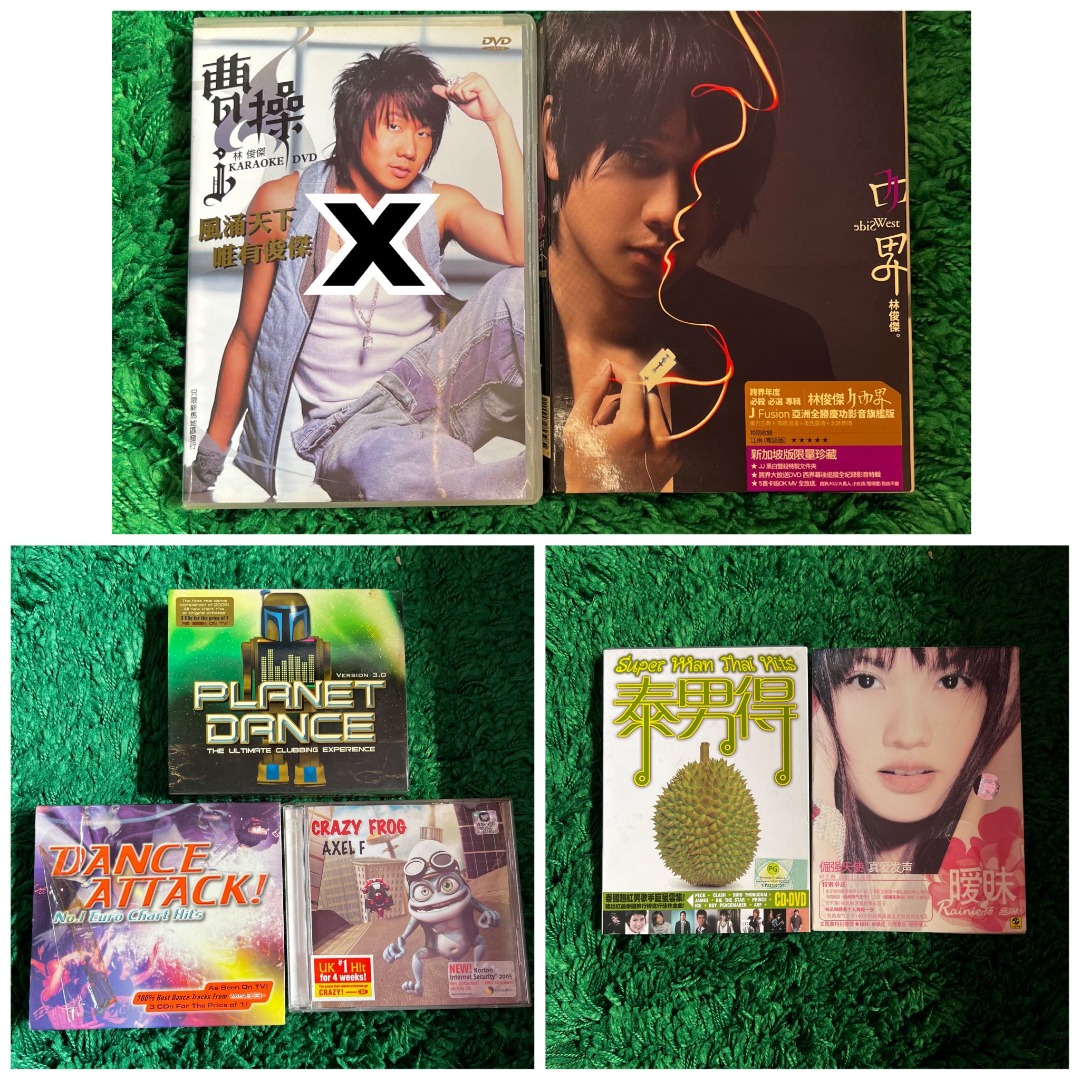ASSORT CDS & DVDS JJ LIN RAINIE YANG PLANET DANCE HEART ATTACK SUPER MAN THAI HITS PLANET DANCE ...