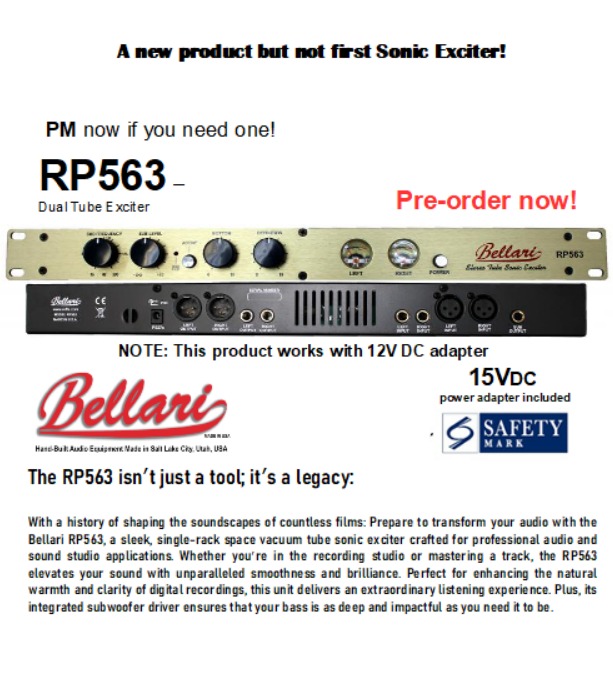 Bellari RP563 Dual Tube Professional Exciter ( 2024 NEW!), Audio, Other ...