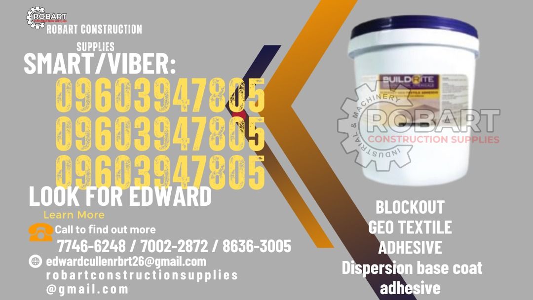 BLOCKOUT GEO TEXTILE ADHESIVE Dispersion base coat adhesive, Commercial ...