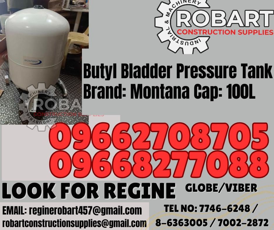 Butyl Bladder Pressure Tank Brand: Montana Cap: 100L, Commercial ...