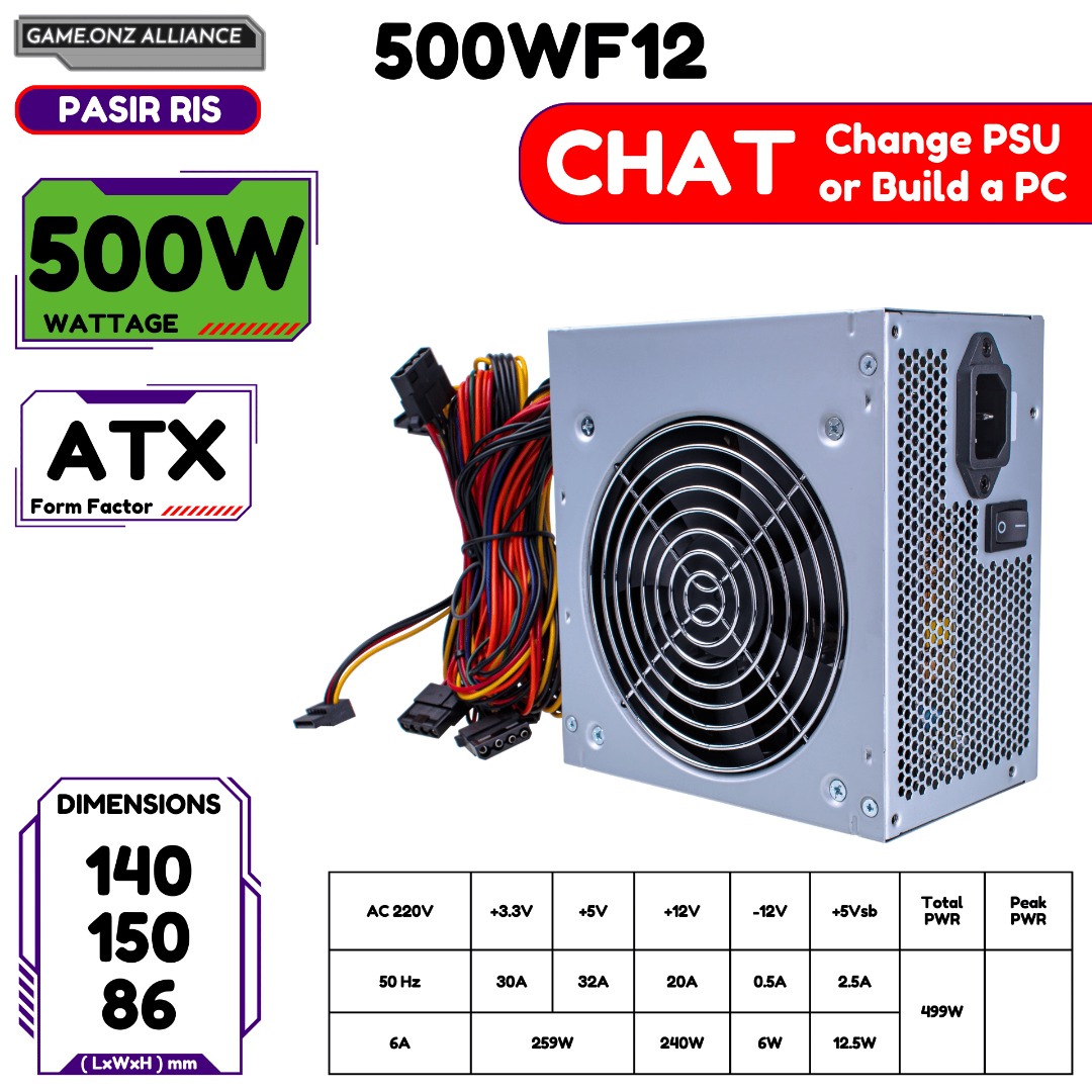 VIOS 500W PSU ATX BASIC POWER SUPPLY UNIT COMPONENT PSU, Computers ...