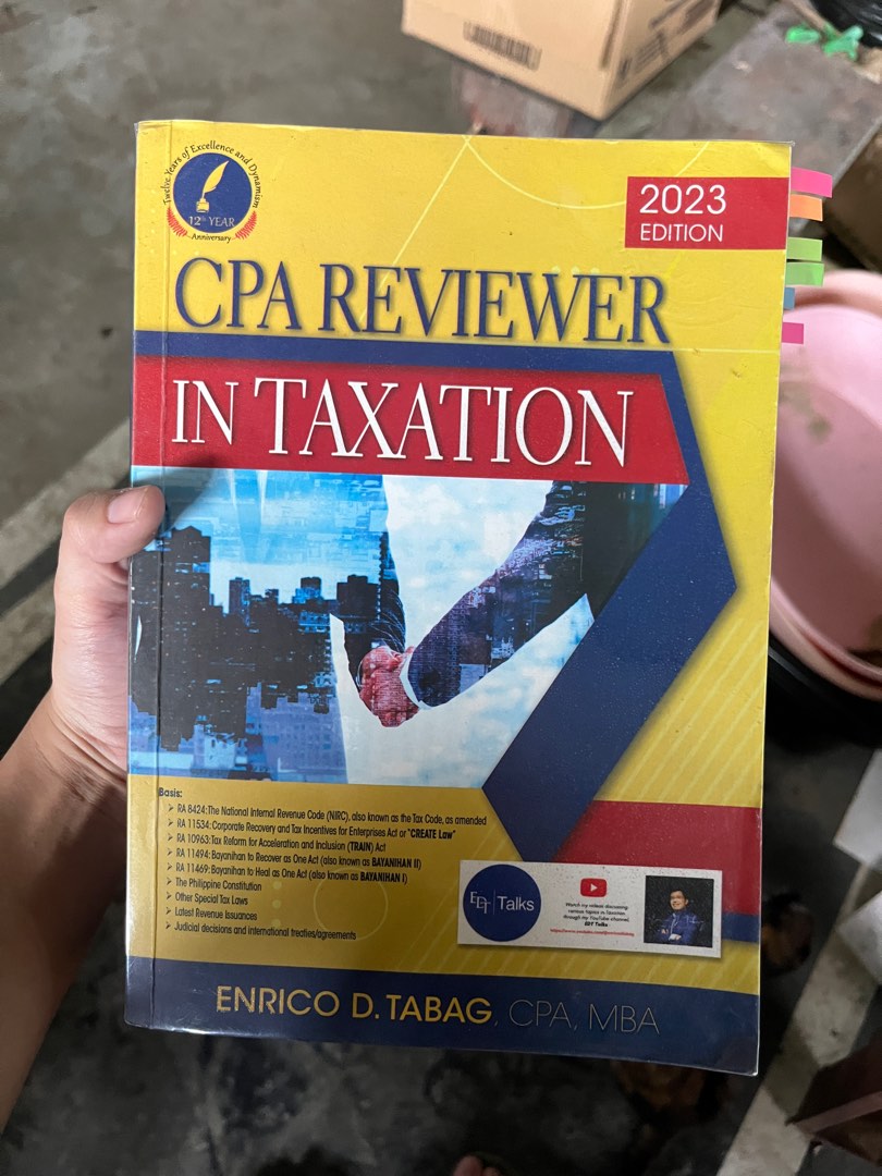 CPA Reviewer in Taxation - 2023 Edition By Enrico Tabag, Hobbies & Toys ...