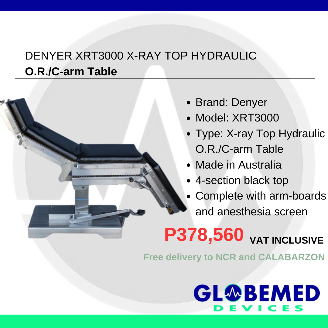 Denyer XRT3000 X-Ray Top Hydraulic O.R./C-arm Table, Health & Nutrition ...