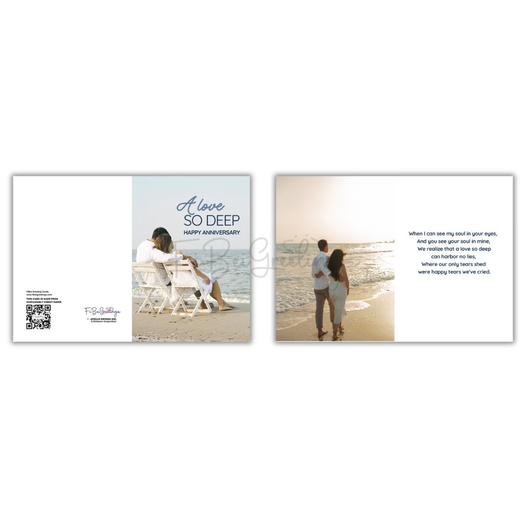 FiBei Greetings Anniversary Poetry Card - Title: A Love So Deep, Hobbies & Toys, Stationary ...
