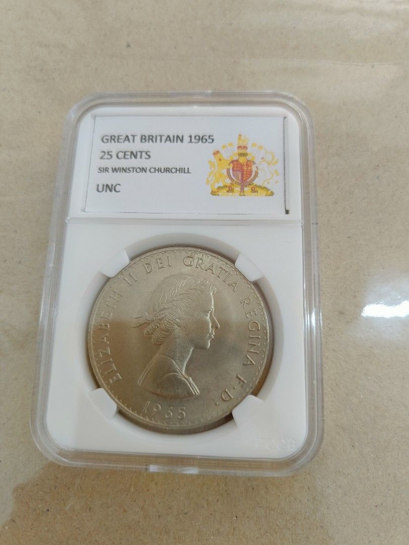 Great Britain 1965 25 cents UNC, Hobbies & Toys, Collectibles ...