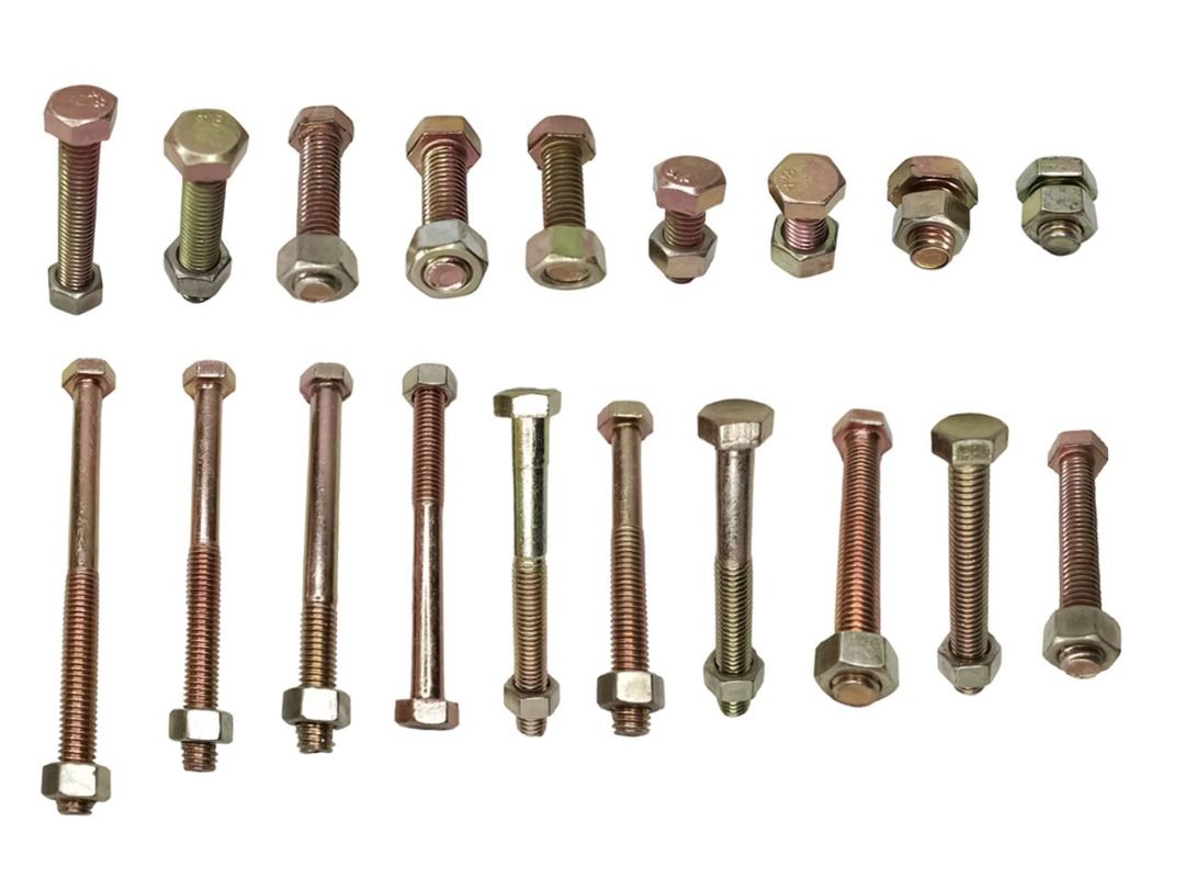 HEX BOLTS and NUTS M8 YELLOW ZINC PLATED HEAVY DUTY, 1-PC per ORDER, TV ...