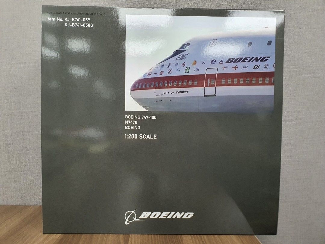 JC Wings 1/200 Boeing House Color 747-100 City of Everett N7470 KJ-B741 ...