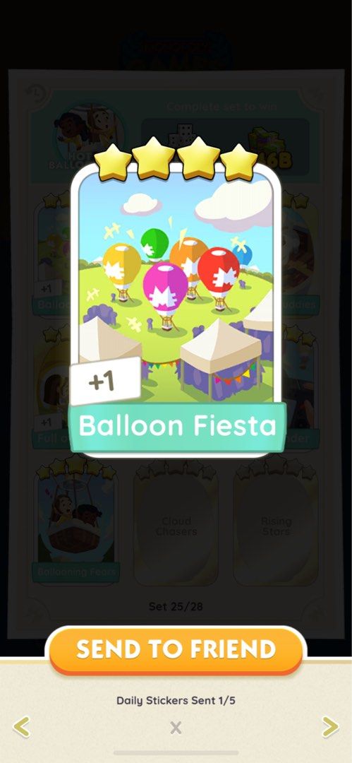 monopoly go balloon fiesta prestige sticker , Hobbies & Toys, Toys ...