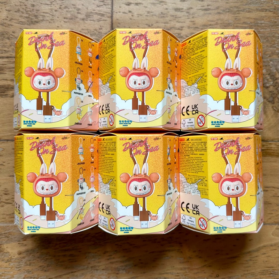 Popmart labubu the monsters drunk in sea phone cable blind box, Mobile ...