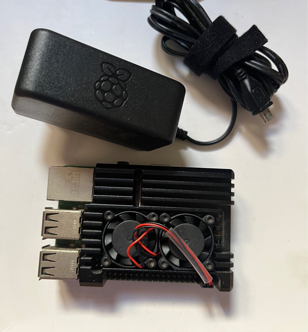 Raspberry pi 3b+ Orig Adaptor w/ Aluminum heatsink case dual fan ...