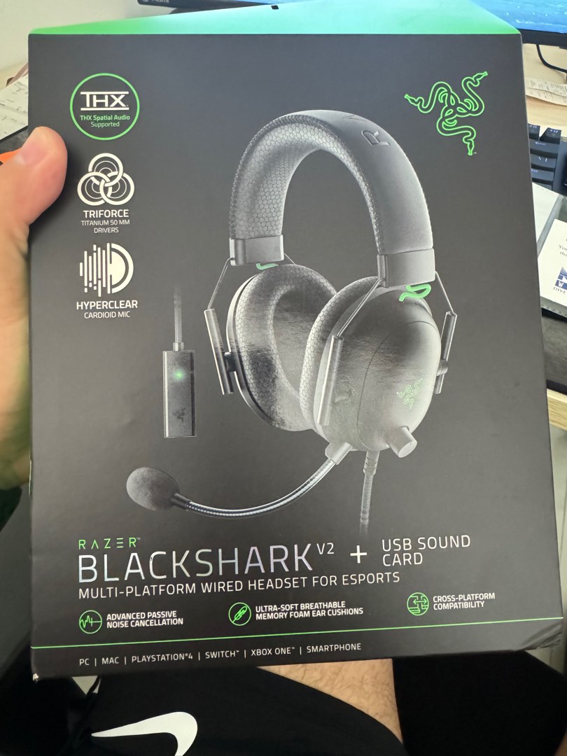 Razer Blackshark V2 + USB Sound Card, Audio, Headphones & Headsets on ...