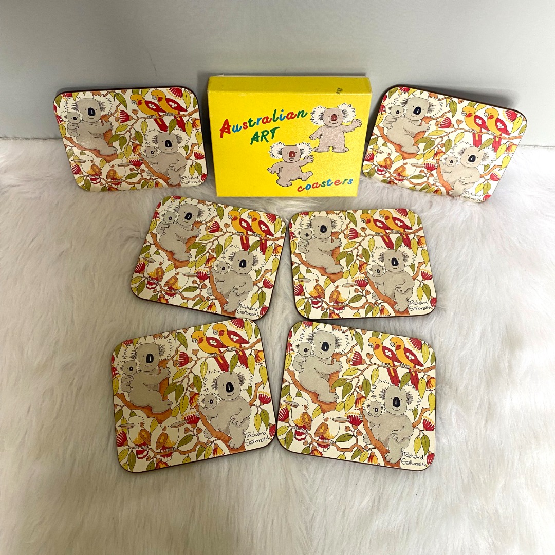 Richard Galbraith Australian Art Tree Koala Coasters, Furniture & Home ...