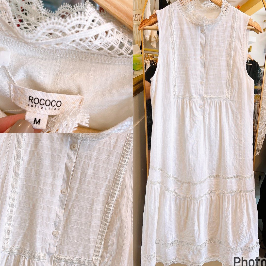 Rococo White Midi Dress, Women's Fashion, Dresses & Sets, Dresses on ...