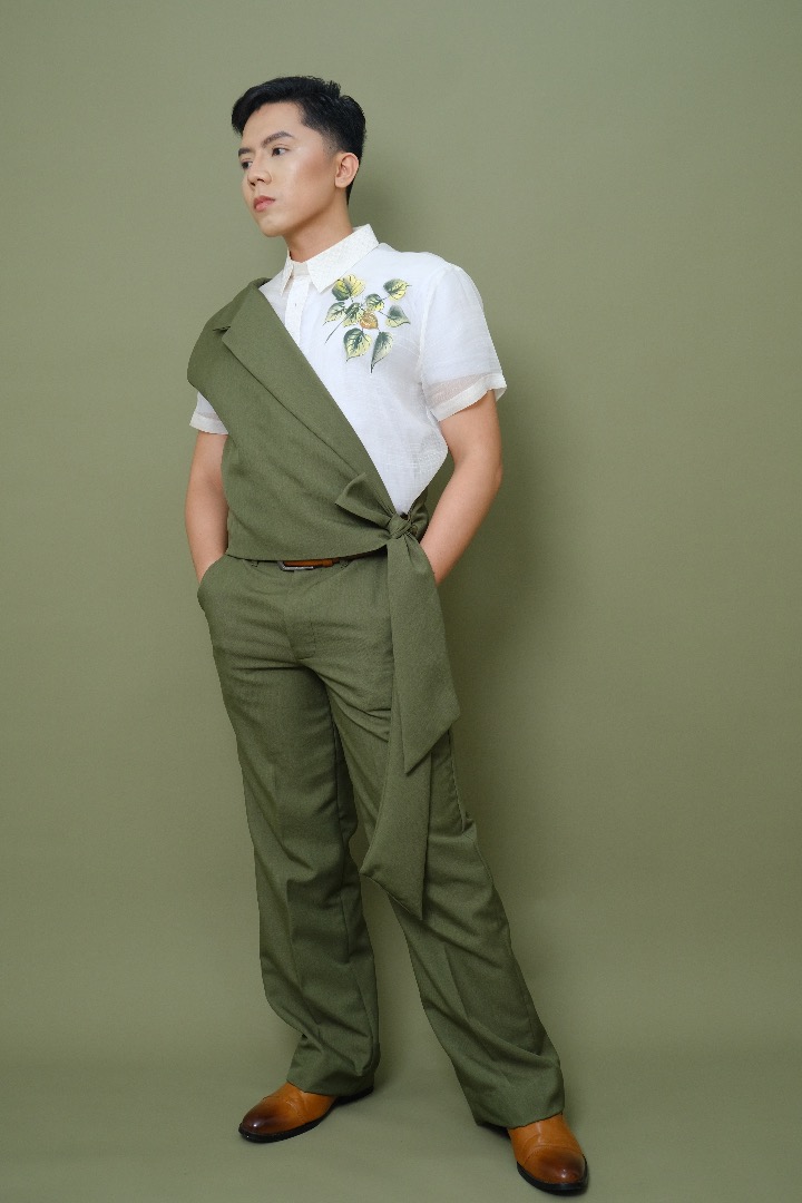 Sage Green One-sided Vest and Pants from Makati-based Designer, Men's ...
