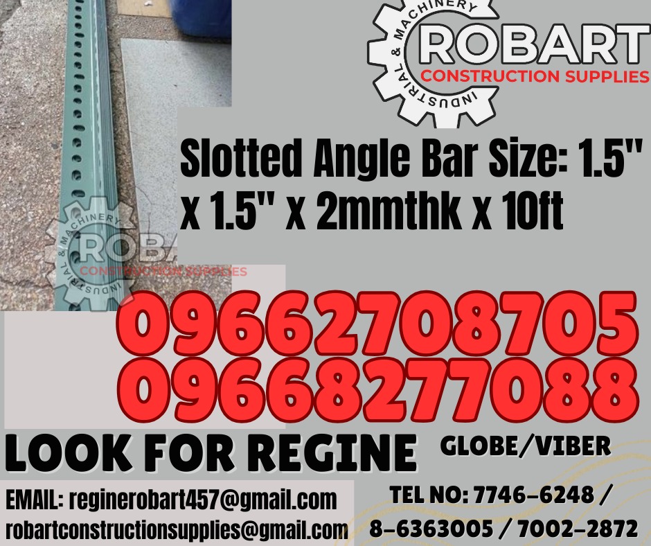 Slotted Angle Bar Size: 1.5" x 1.5" x 2mmthk x 10ft, Commercial ...