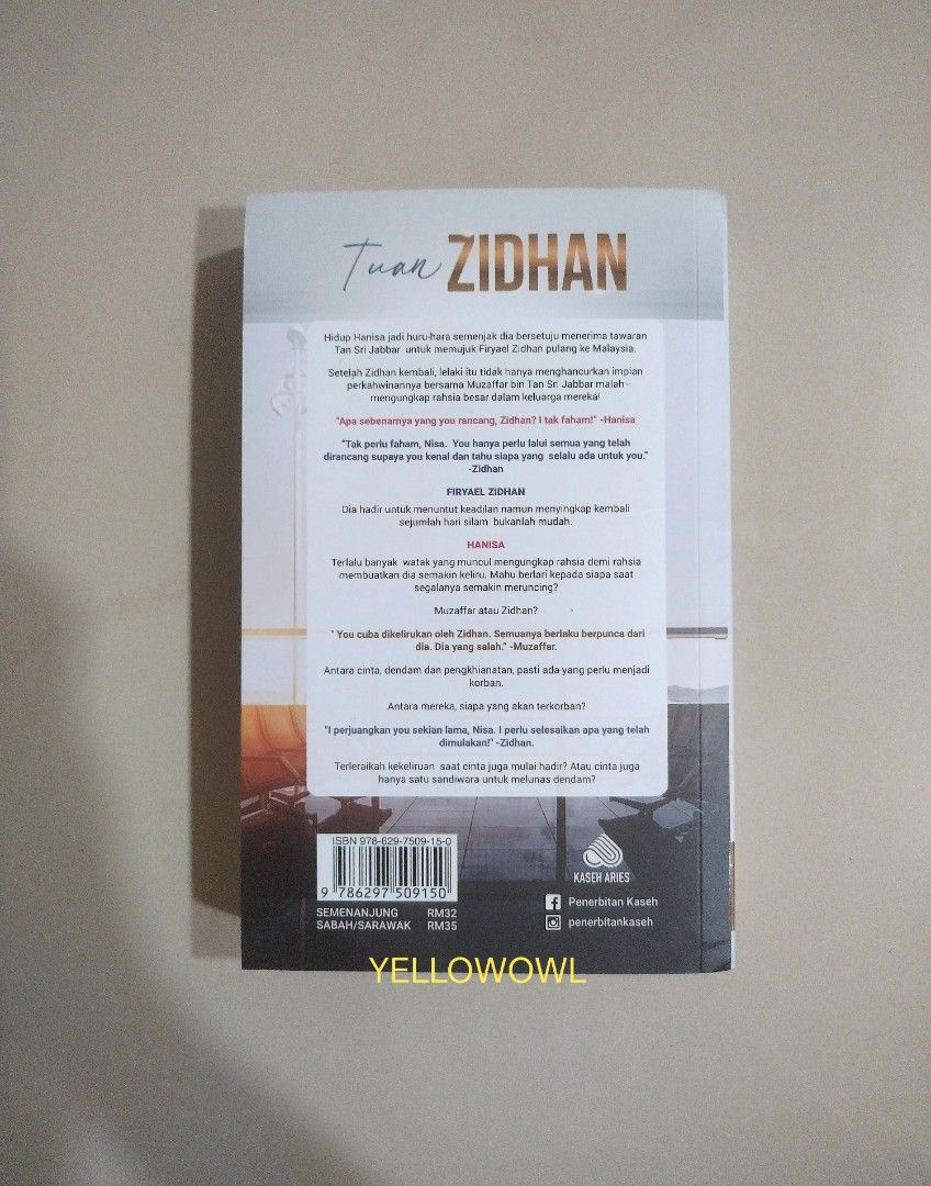 Tuan Zidhan oleh Sara Hezra (Novel Melayu Preloved), Hobbies & Toys ...