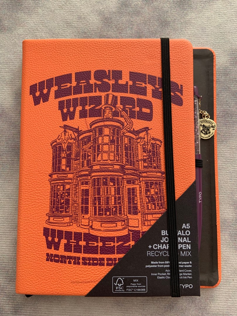 TYPO Limited edition Harry Potter A5 buffalo journal+charm pen, Hobbies ...