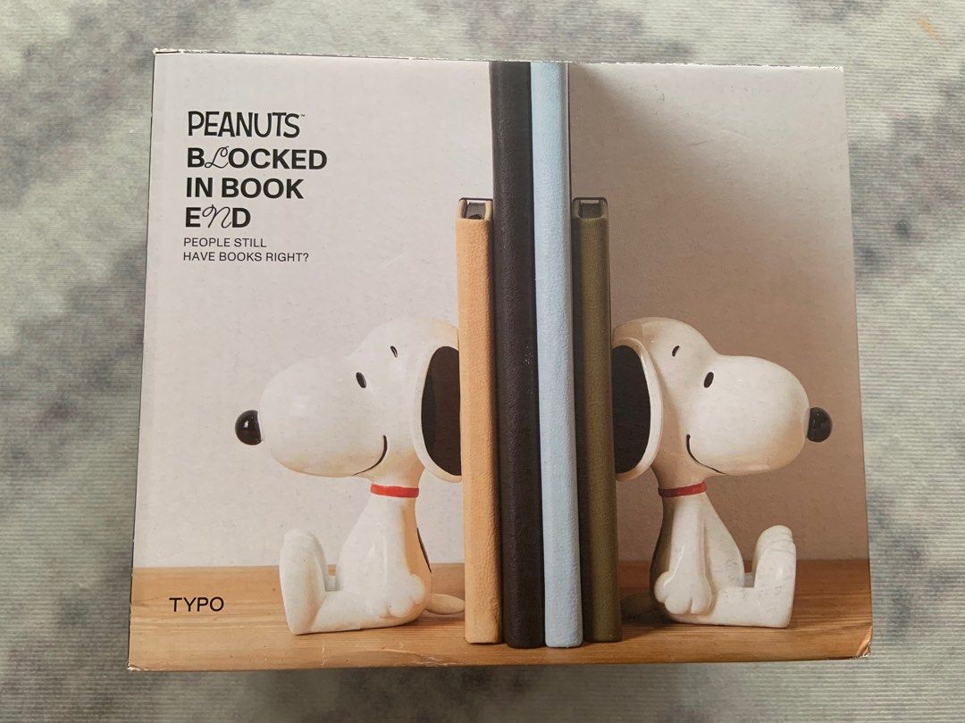 TYPO limited edition peanuts blocked in book end, Furniture & Home ...