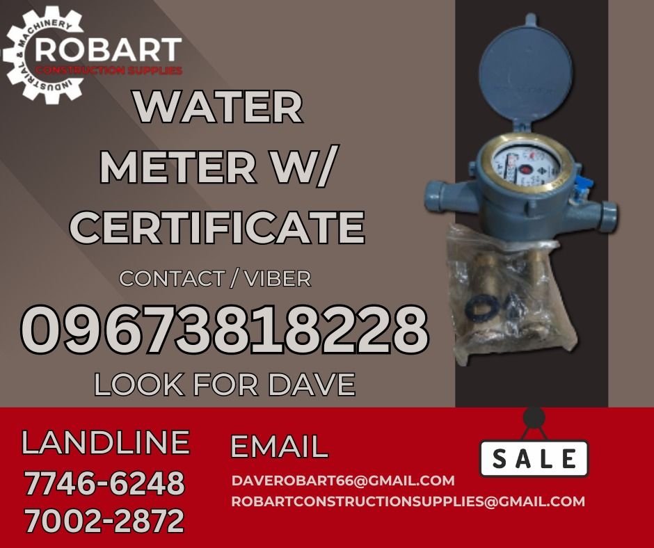 WATER METER W/ CERTIFICATE, Commercial & Industrial, Industrial ...