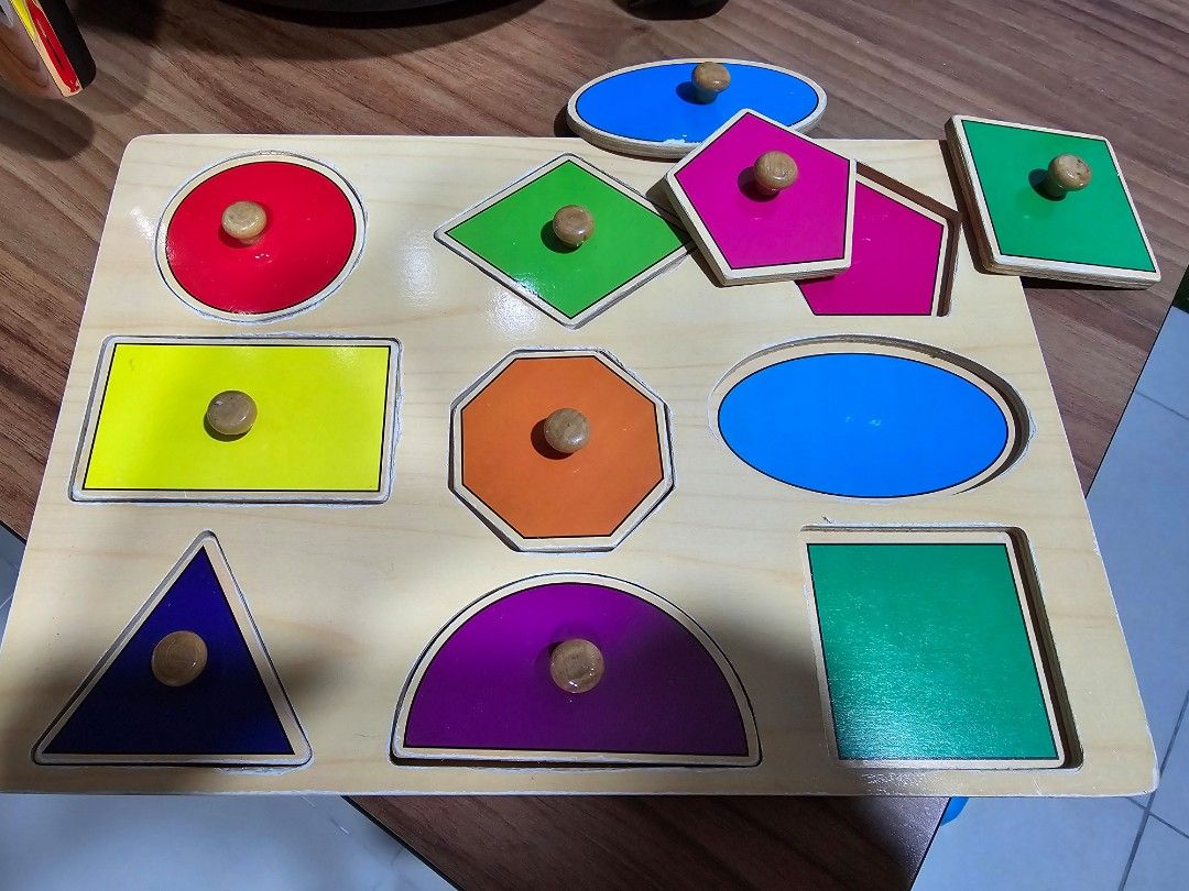 Wooden Shapes Puzzle Kids, Hobbies & Toys, Toys & Games on Carousell