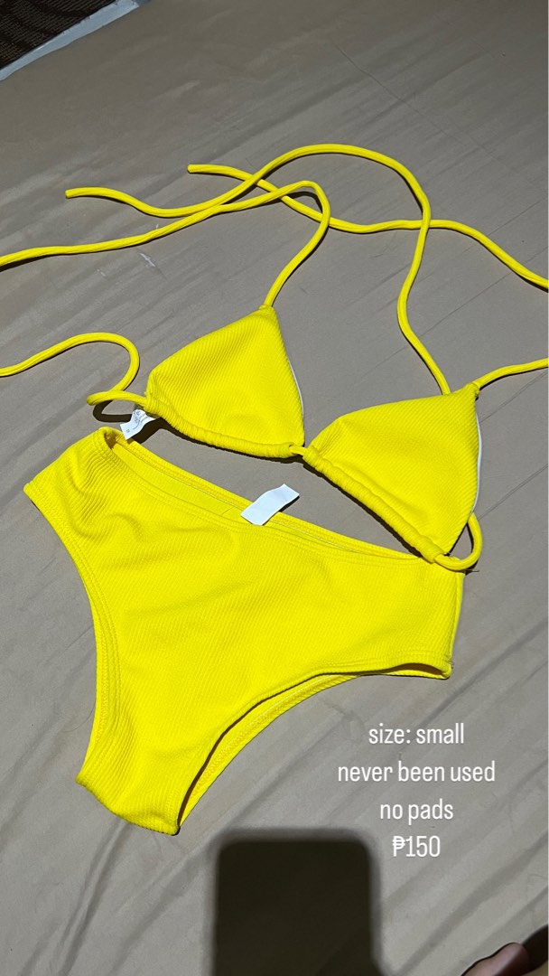 Yellow Bikini (NO PADDING), Women's Fashion, Swimwear, Bikinis ...