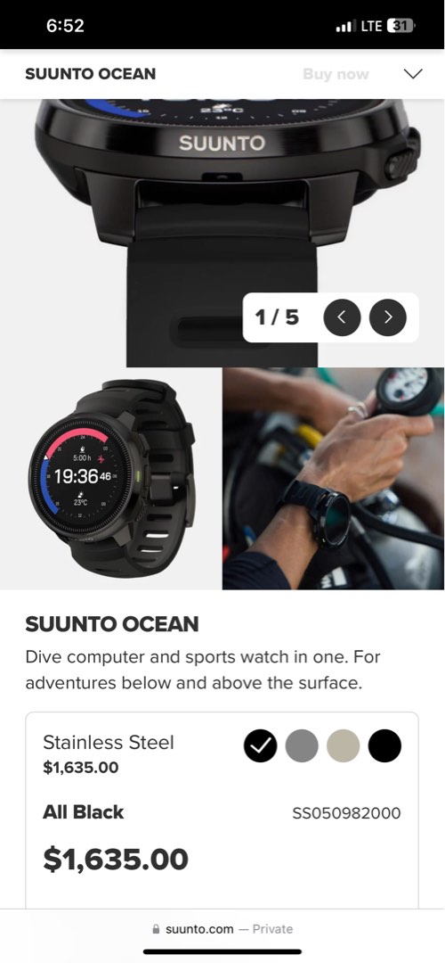 2024 Latest Suunto Ocean Dive Computer, Sports Equipment, Other Sports ...