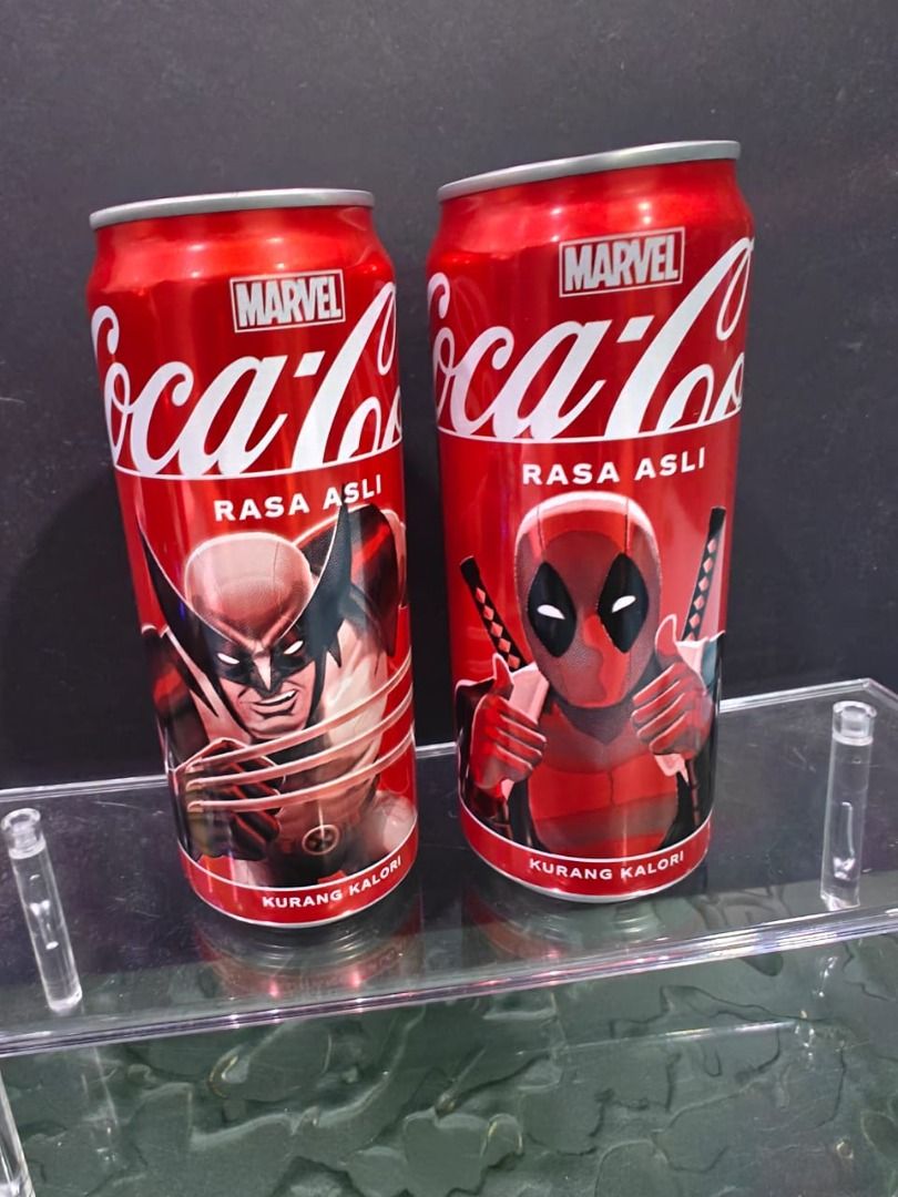 2PCS Set - Coca Cola X Marvel Edition - Wolverine , Deadpool , Ironman ...