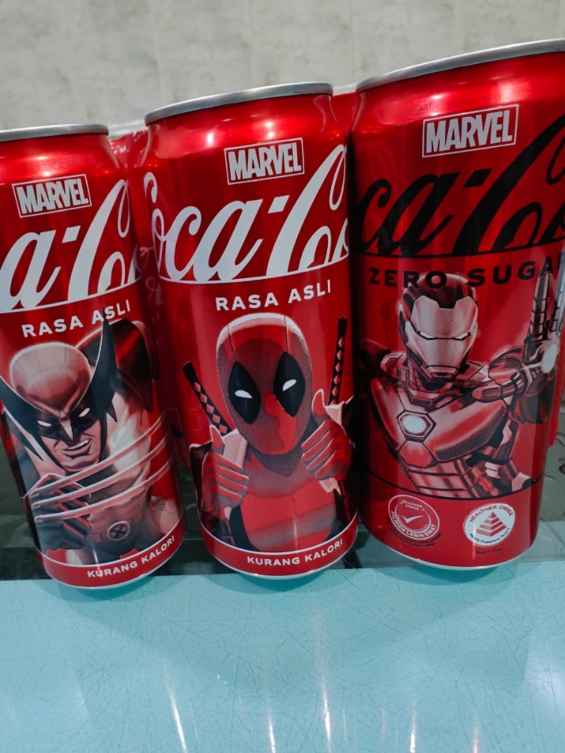 2PCS Set - Coca Cola X Marvel Edition - Wolverine , Deadpool , Ironman ...