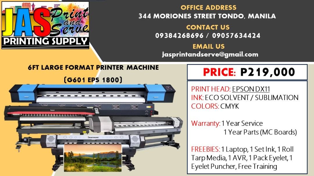 6FT LARGE FORMAT PRINTER MACHINE / BRAND NEW SUBLIMATION PRINTER ...