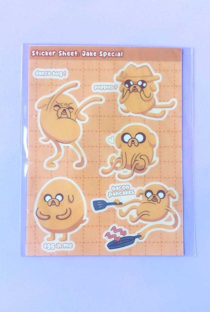 Adventure Time Jake the Dog Sticker Sheet [summer_never], Hobbies ...