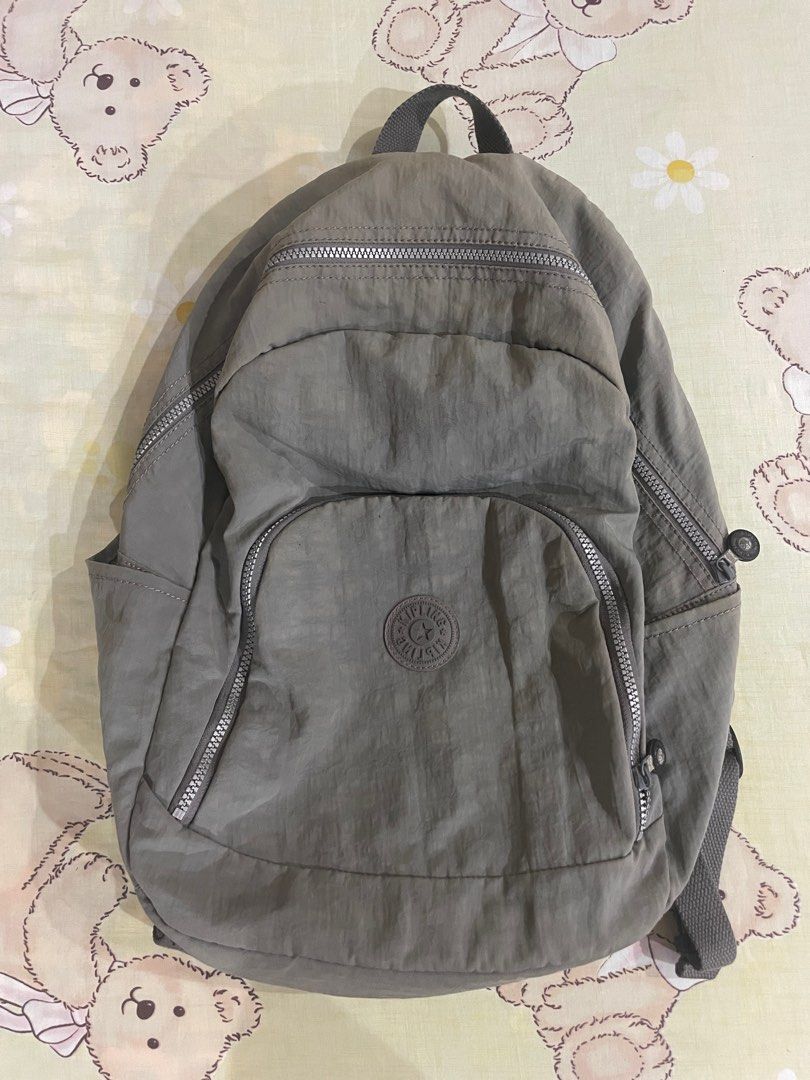 Authentic Kipling Grey Backpack, Women's Fashion, Bags & Wallets ...