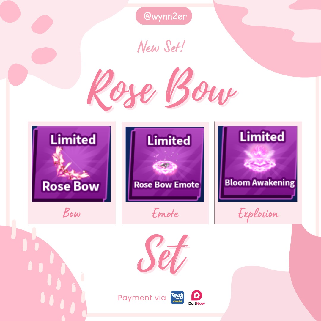Blade Ball Rose Bow Set, Video Gaming, Gaming Accessories, In-Game ...