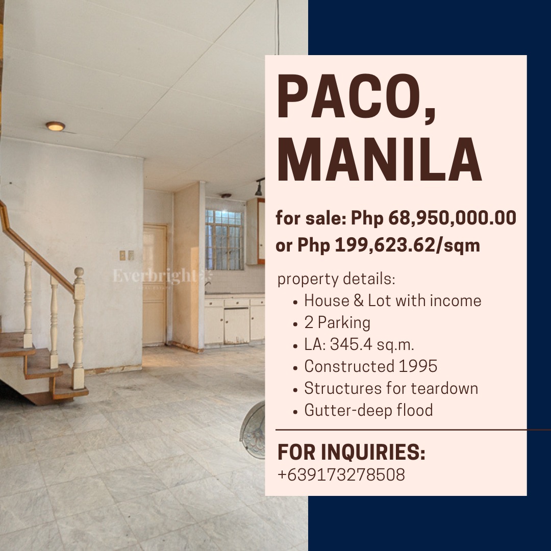 **Buyer only** 345sqm old house with income in Paco, Manila for sale ...