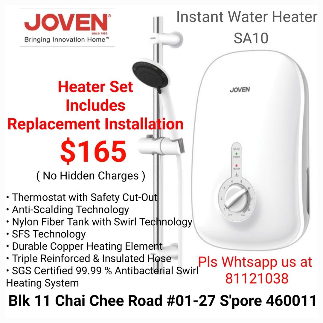 CHAMPS Wish White -Instant Water Heater ,Water Heater With Installation ...