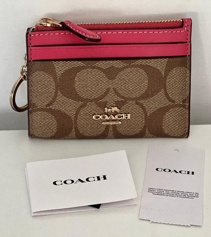 COACH SIGNATURE MINI ID SKINNY CARD CASE HOLDER WALLET in KHAKI ...