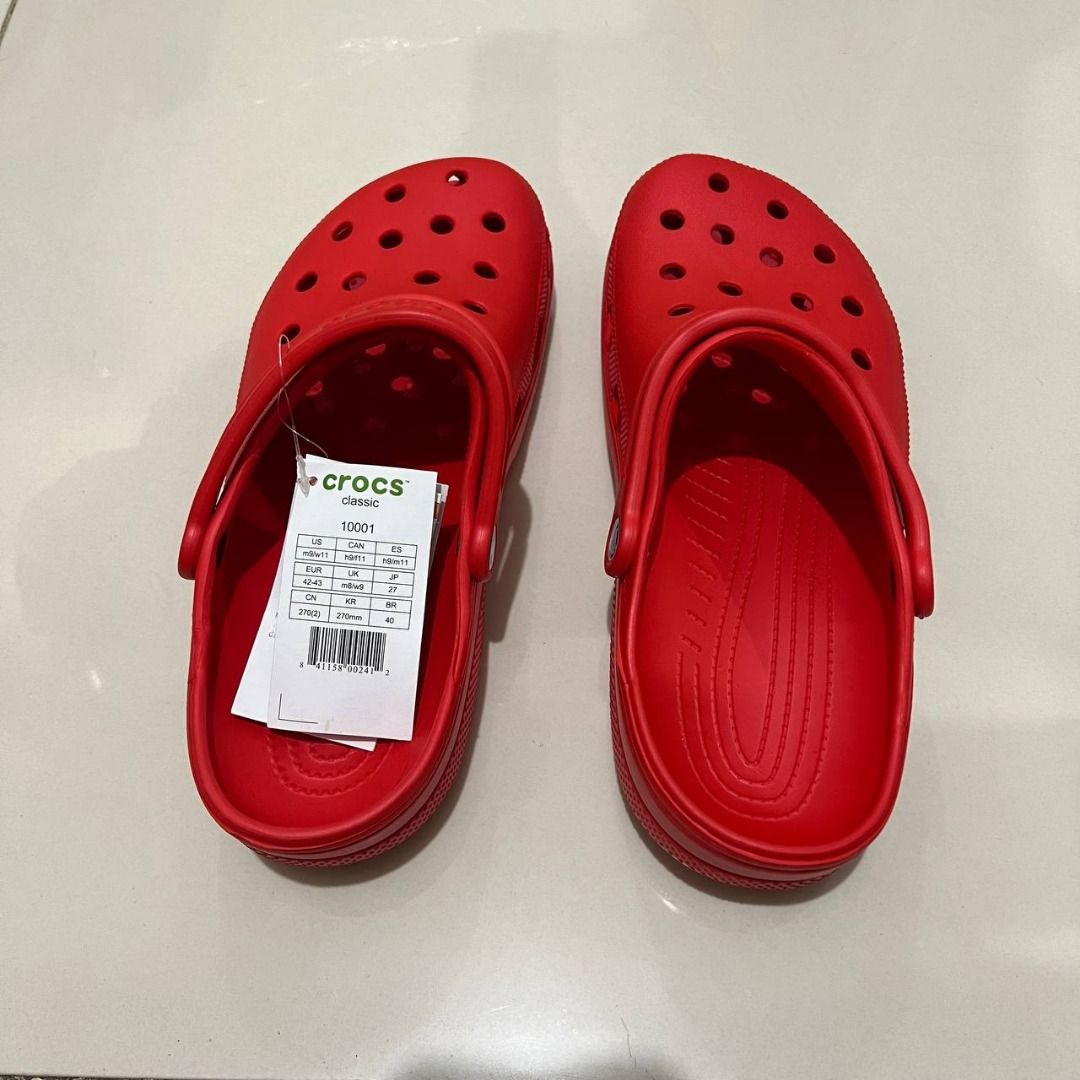Crocs Classic Varsity Red, Men's Fashion, Footwear, Slippers & Slides ...