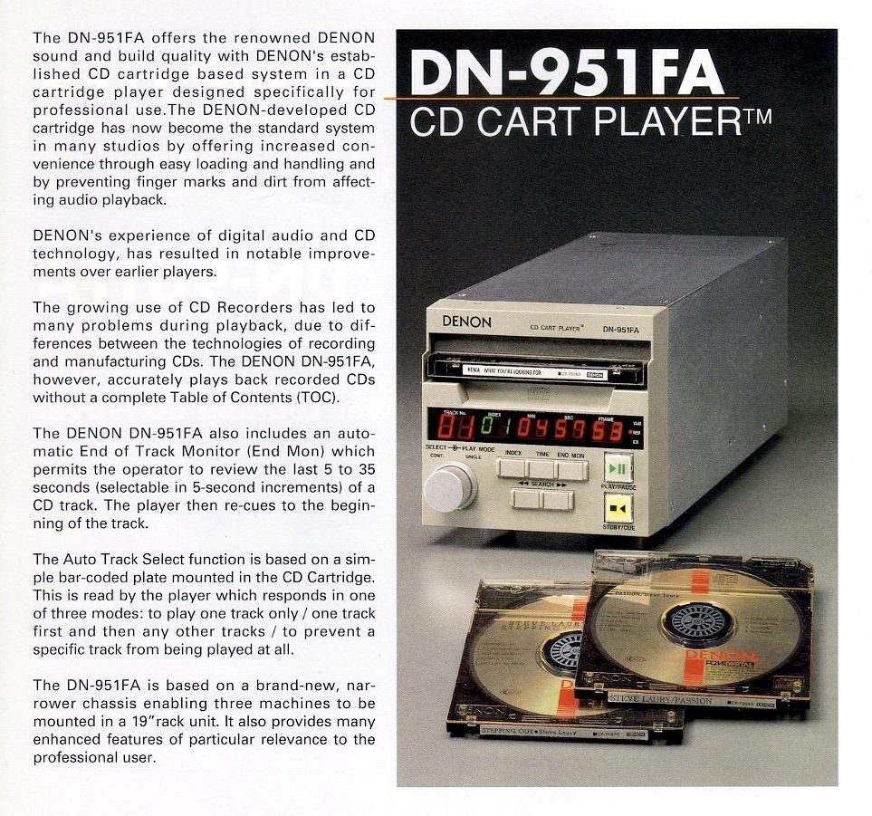 Denon DN-951FA Professional Broadcast CD Cart Player, made in Japan, Audio, Other Audio ...