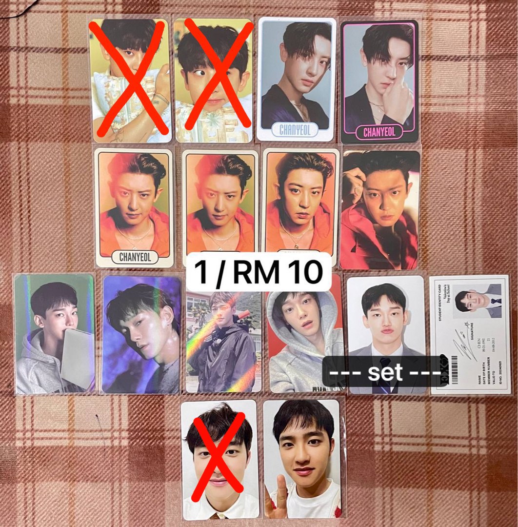 EXO CHANYEOL CHEN JONGDAE KYUNGSOO PC EXO PHOTOCARD, Hobbies & Toys ...
