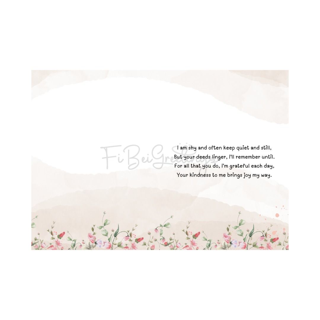 FiBei Greetings Thank You Poetry Card - Title: Eternally Grateful ...