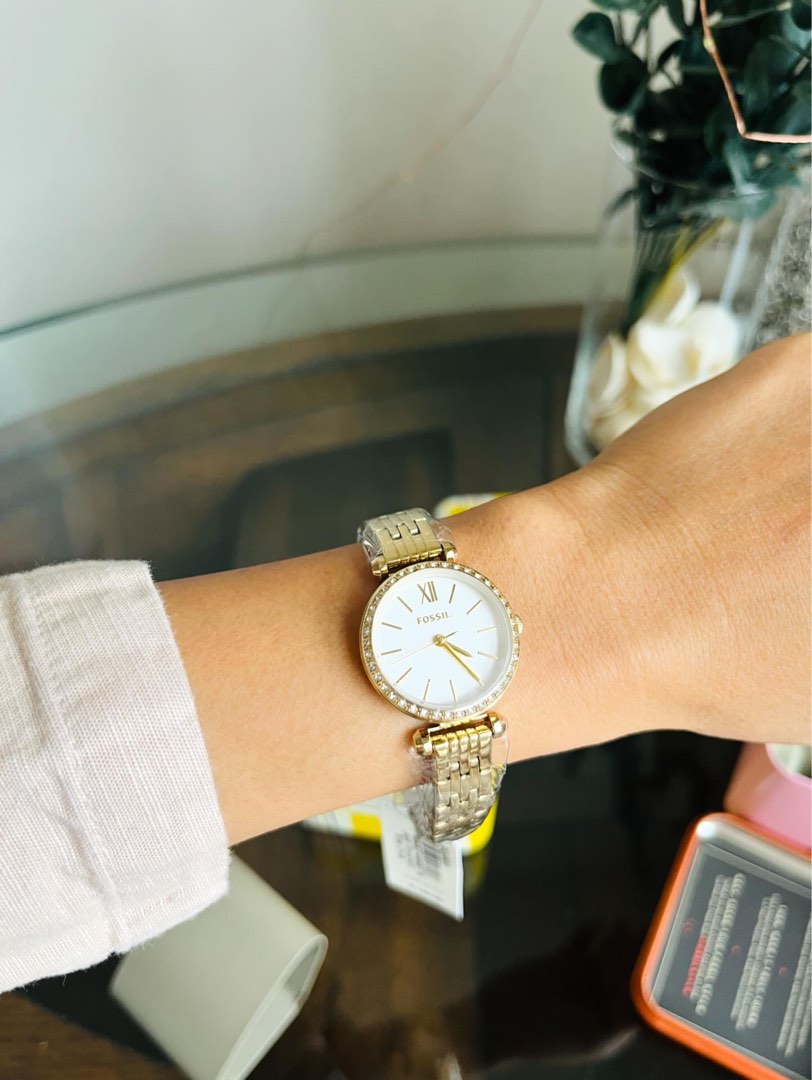 Fossil Tillie Mini Three-Hand Gold-Tone Stainless Steel Watch, Women's ...