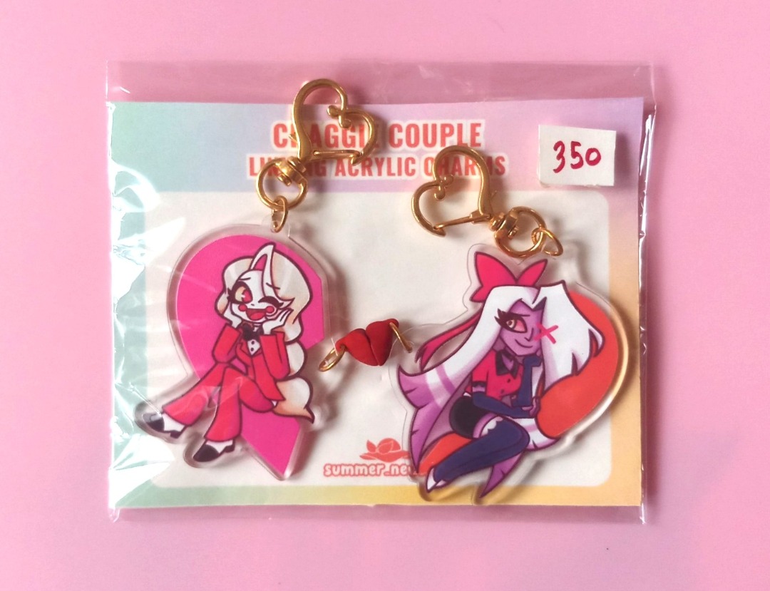 Hazbin Hotel Chaggie (Charlie x Vaggie) Heart Magnetic Charm, Hobbies ...
