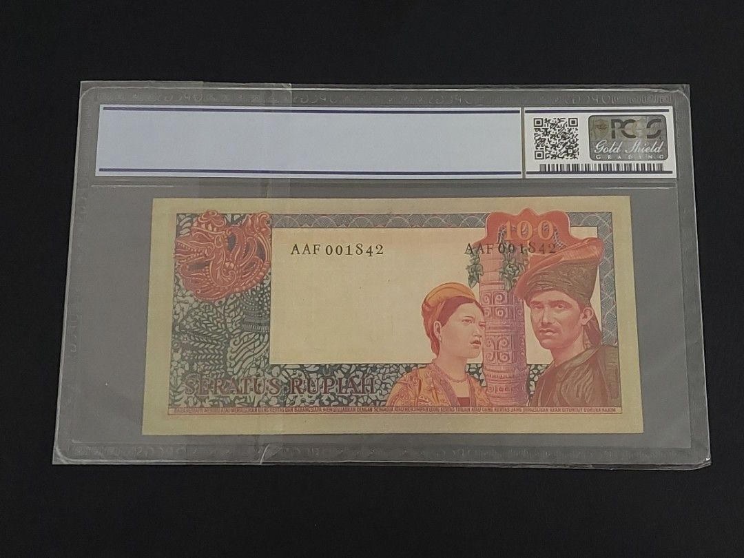 Indonesia Old Bank Note Rare (PCGS 55) 100 Rupiah Year 1960 Sukarno ...