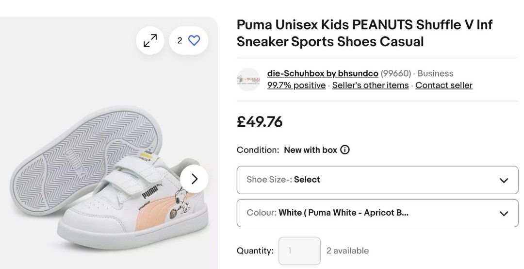 [KIDS] Peanuts x PUMA Snoopy collab kasut kanak-kanak Shuffle Todler ...