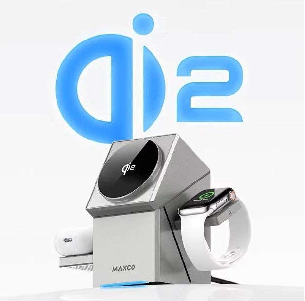 MAXCO Geometry Qi2 三合一磁吸無線充電支架 MW11 (行貨一年保養), 手提電話, 電話及其他裝置配件, 電池及充電器 ...